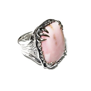Statement Natural Peruvian Pink Opal Ring 925 Sterling Silver Size 8 ...