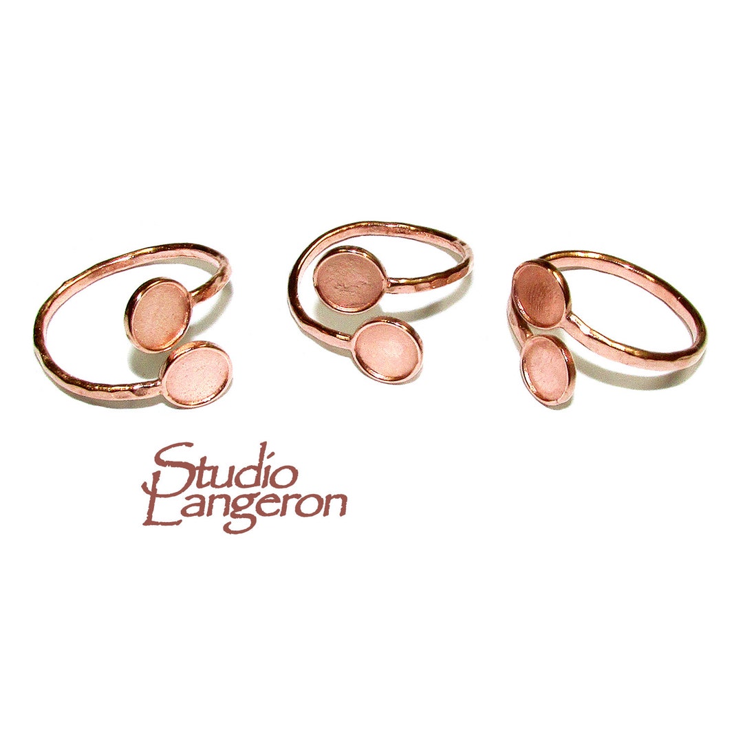 14K Rose Gold Filled Open Blank Ring With Bezel Cups 6 Mm for Gluing ...