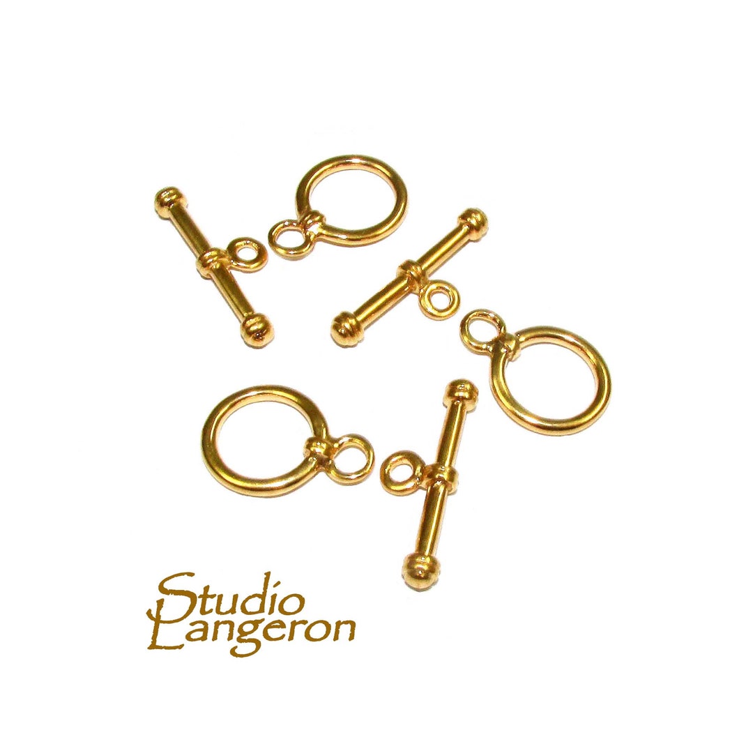 14K Yellow Gold Filled Toggle Clasps Size 12.5 Mm, Gold Filled Toggle ...