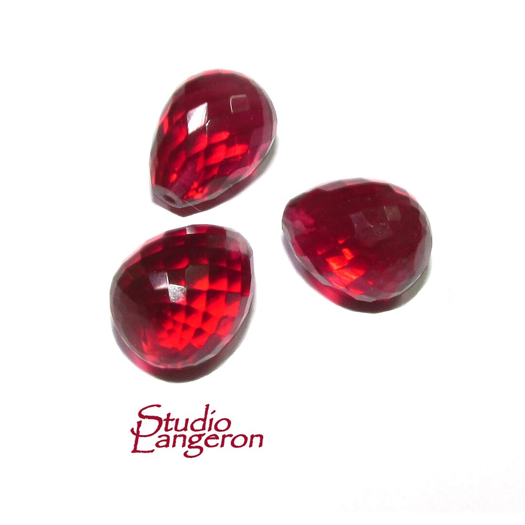 Natural Ruby Teardrop Faceted Beads Size 16x13 Mm, Ruby Gemstone ...