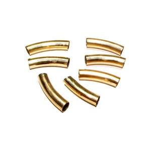 14K Gold Filled Curved Tube Beads Size 5.0x20 Mm, Tube Beads, Tubes ...