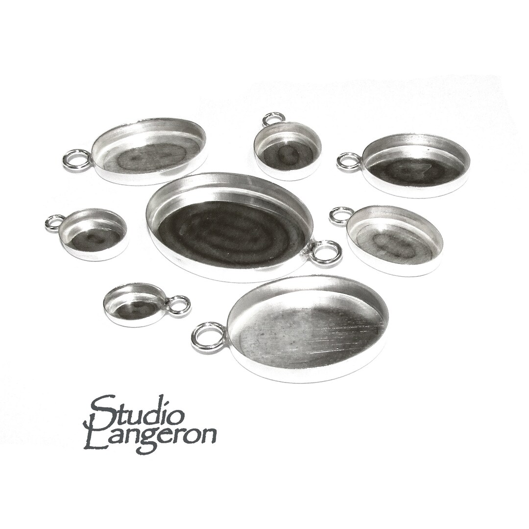 925 Sterling Silver Oval Bezel Cups, Sizes 4x6 - 30x40 Mm, Silver Bezel ...