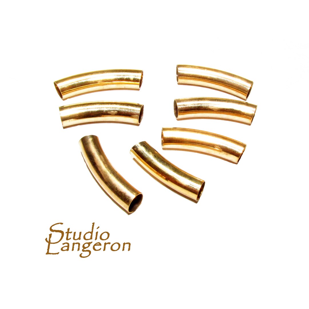 14K Gold Filled Curved Tube Beads Size 5.0x20 Mm, Tube Beads, Tubes ...