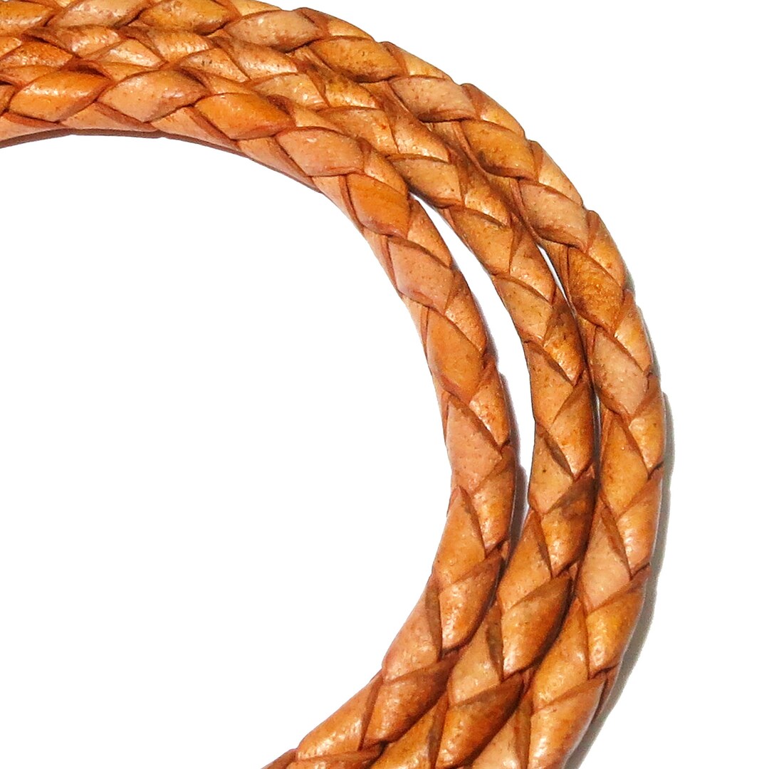 4.0 Mm Natural Antique Braided Natural Leather Cord, Leather Cord ...