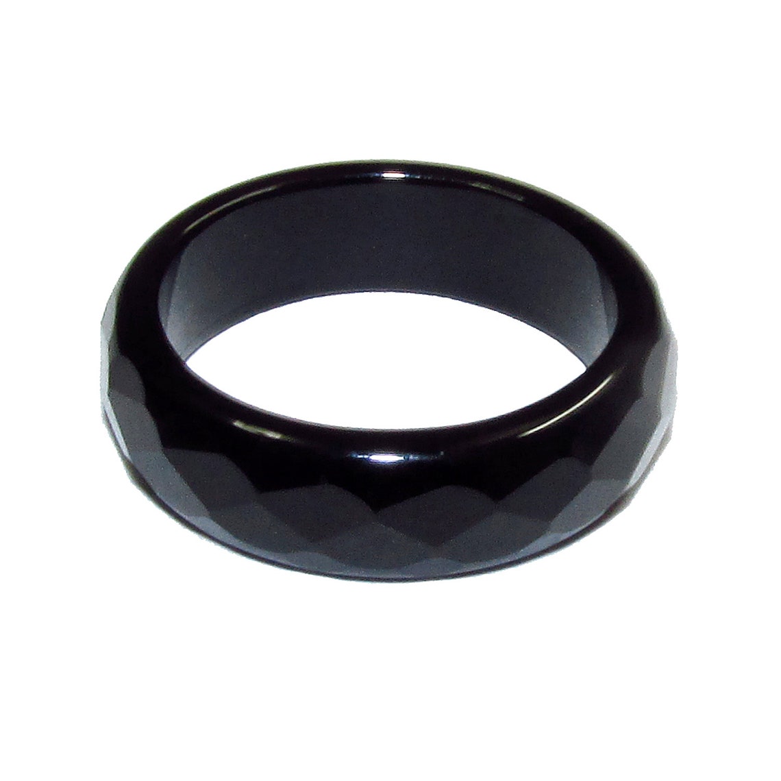 Natural Black Onyx Band Ring, Size 4, 4.5, 5, 9, 10 Black Onyx Stone ...