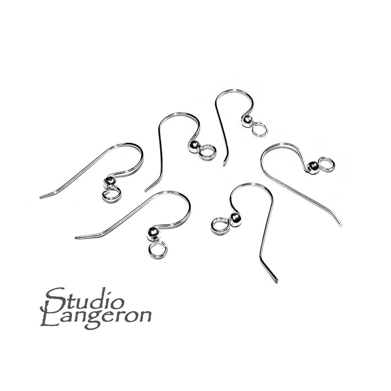 925 Sterling Silver Ear Wire With Loop and Bead, Silver Earrings, Ear ...
