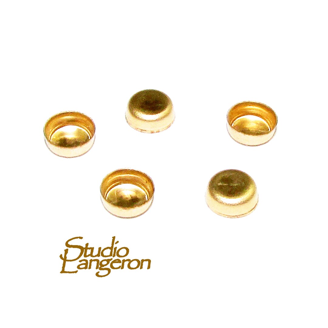 5 Pcs 14K Solid Gold Round Bezel Cups Size 3 Mm, Bezel Cup, Jewelry ...