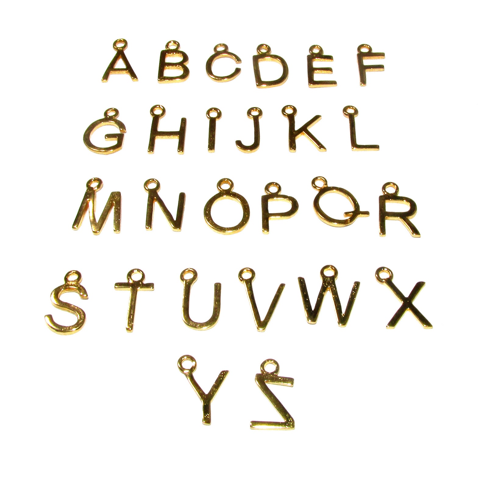 14K Gold Filled Letter Pendants, Jewelry Making, Letter Charms ...