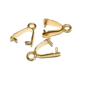 14K Yellow Gold Filled Pinch Pendant Bail, Jewelry Making, Bail With ...