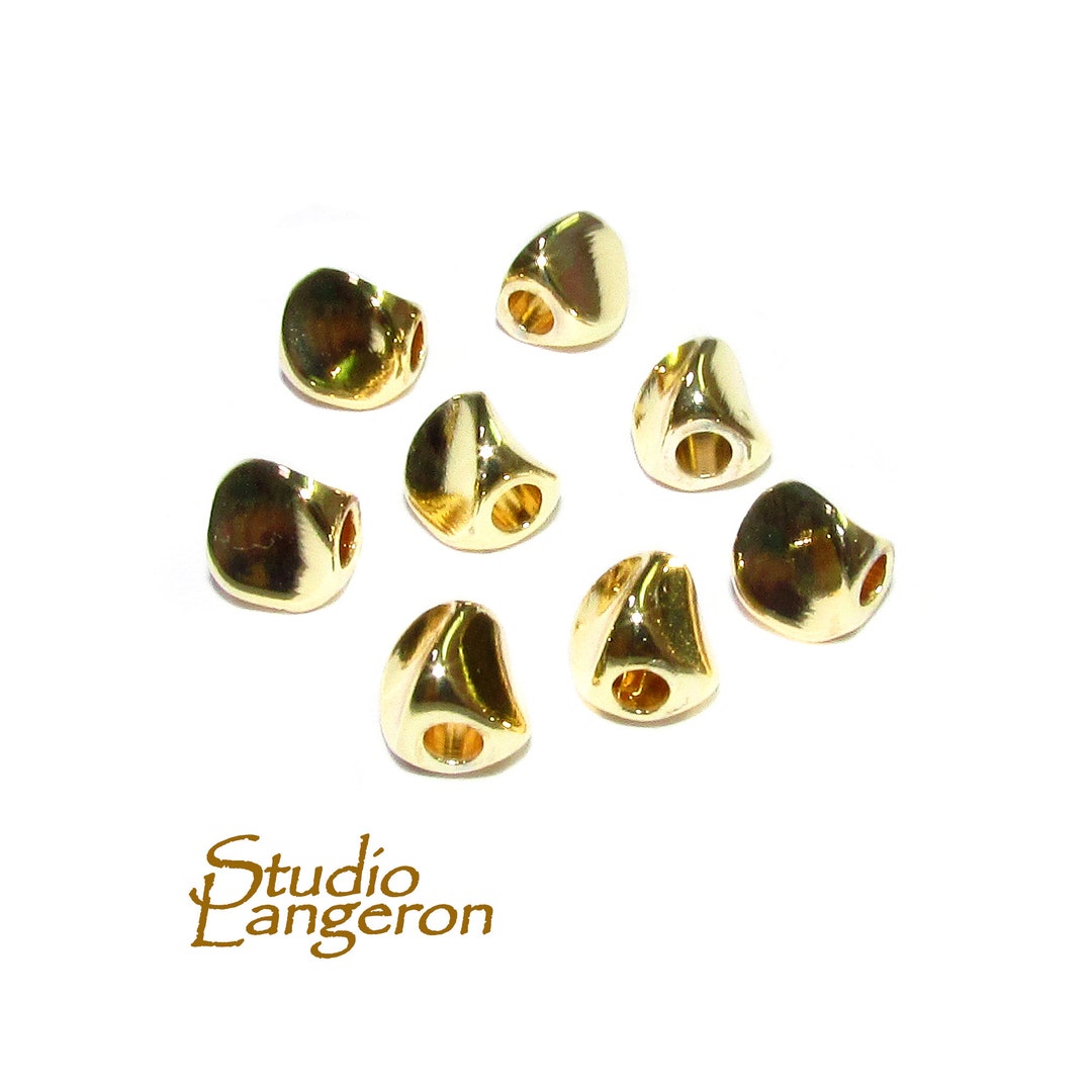 5 Mm 14K Yellow Gold Filled Triangular Decorative Beads, Triangular ...