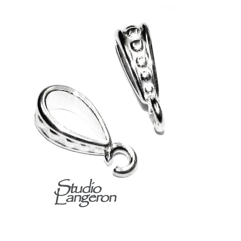 925 Sterling Silver Decorative Pendant Bails With Loop, Sterling Silver ...