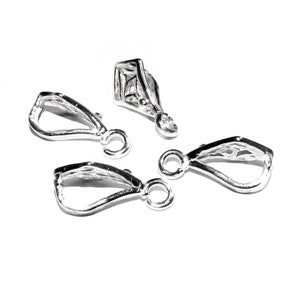 925 Sterling Silver Decorative Pendant Bails With Loop, 925 Sterling ...