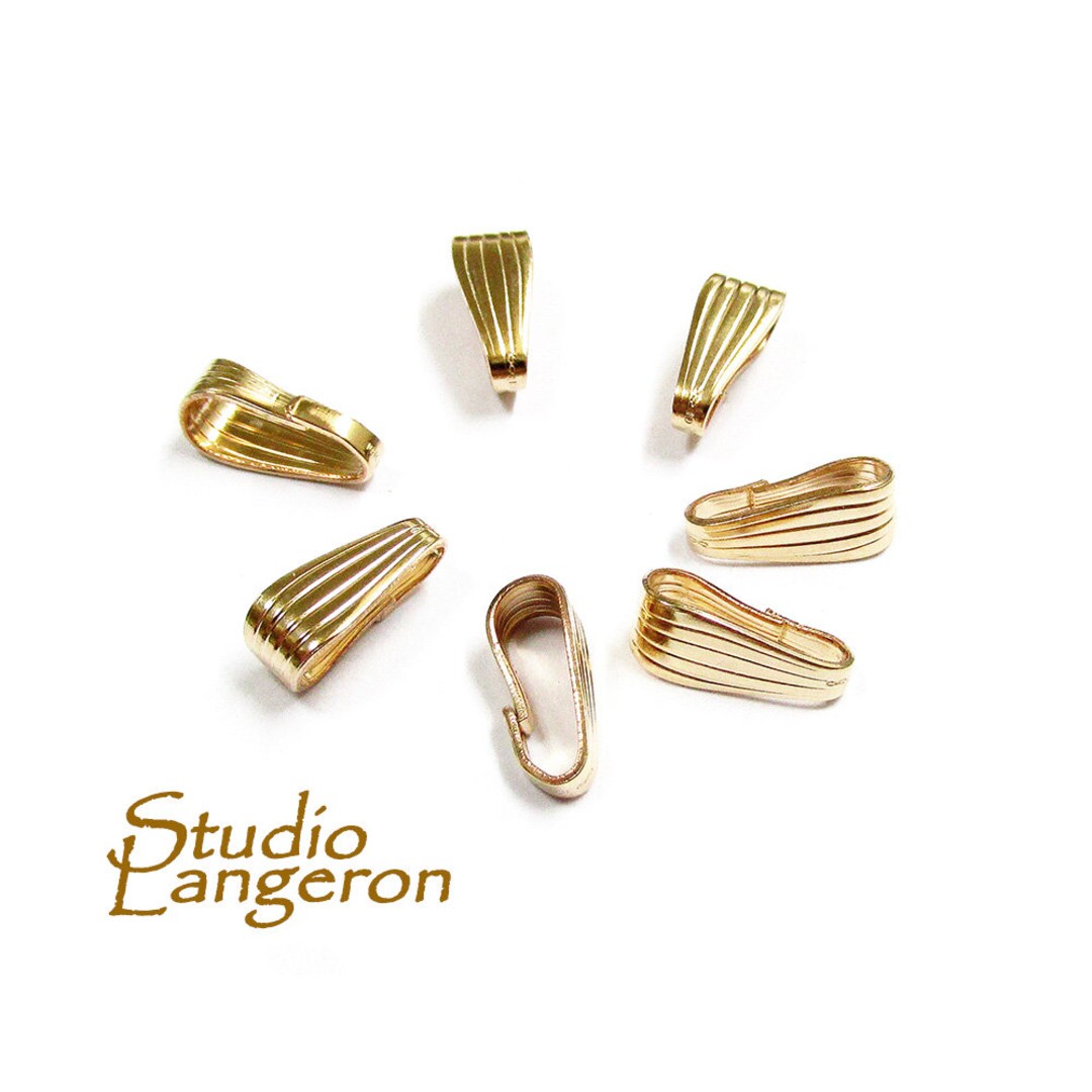 14K Yellow Gold Filled Snap-on Pendant Bail Size 11.0x4.5 Mm, Jewelry ...