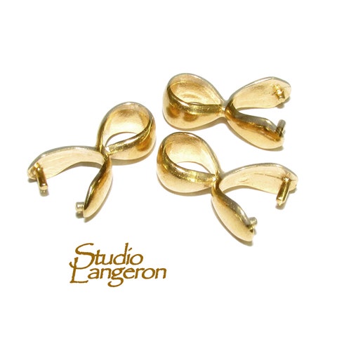 14K Yellow Gold Filled Pinch Pendant Bail Bail With Hook - Etsy