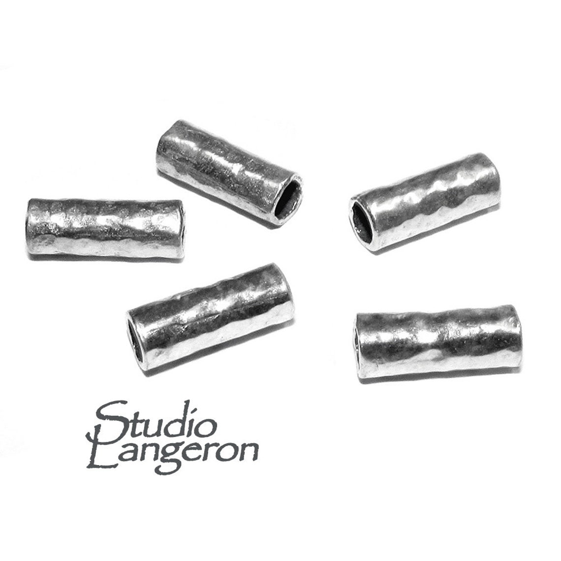 925 Sterling Silver Bead Tubes Size 10.6x2.5 Mm, Tube Beads, Tube ...