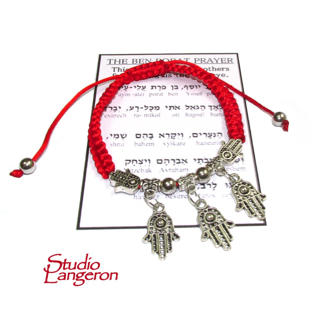 Red String Bracelet, Red Bracelet With Prayer, Jerusalem, Judaism, Red ...