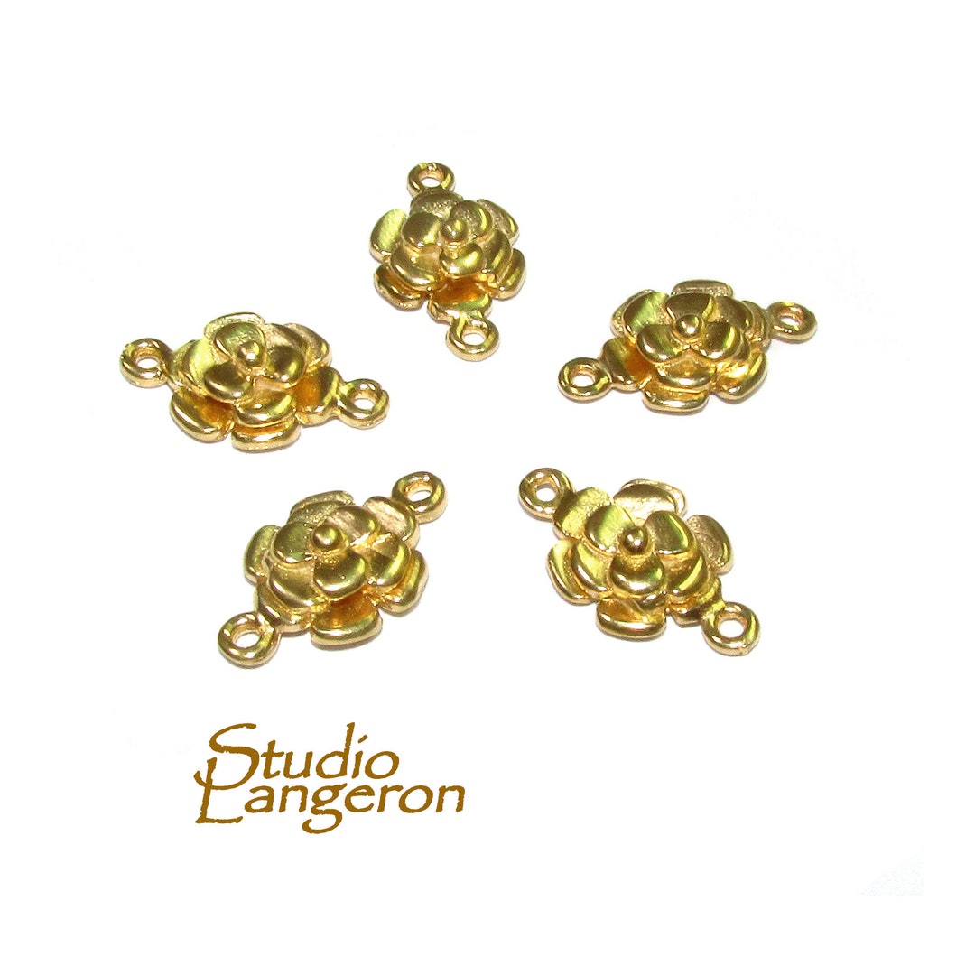 14K Gold Filled Link Connector Size 9x9 Mm Gold Filled Link Component ...