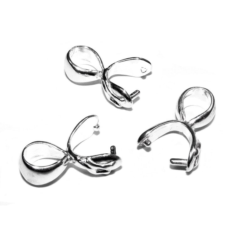 925 Sterling Silver Large Pinch Pendant Bail Sterling Silver - Etsy