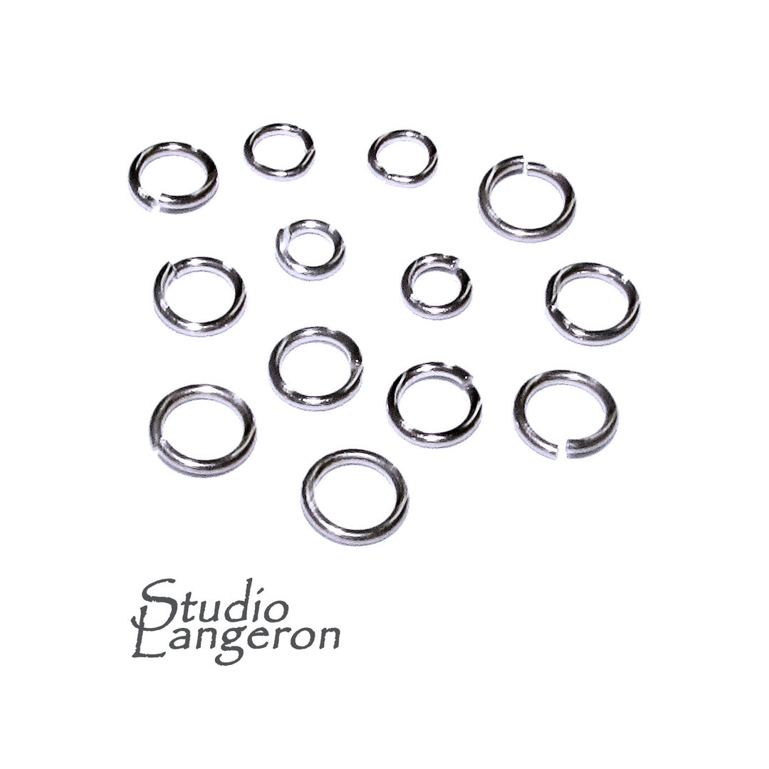 14K Solid White Gold Open Jump Ring Size 0.6x3.0, 0.7x2.0, 0.7x2.5, 0 ...