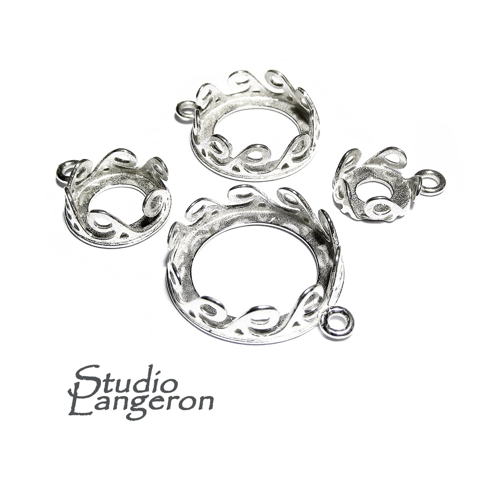 925 Sterling Silver Round Bezel Cups Size 8-16 Mm Pendants - Etsy