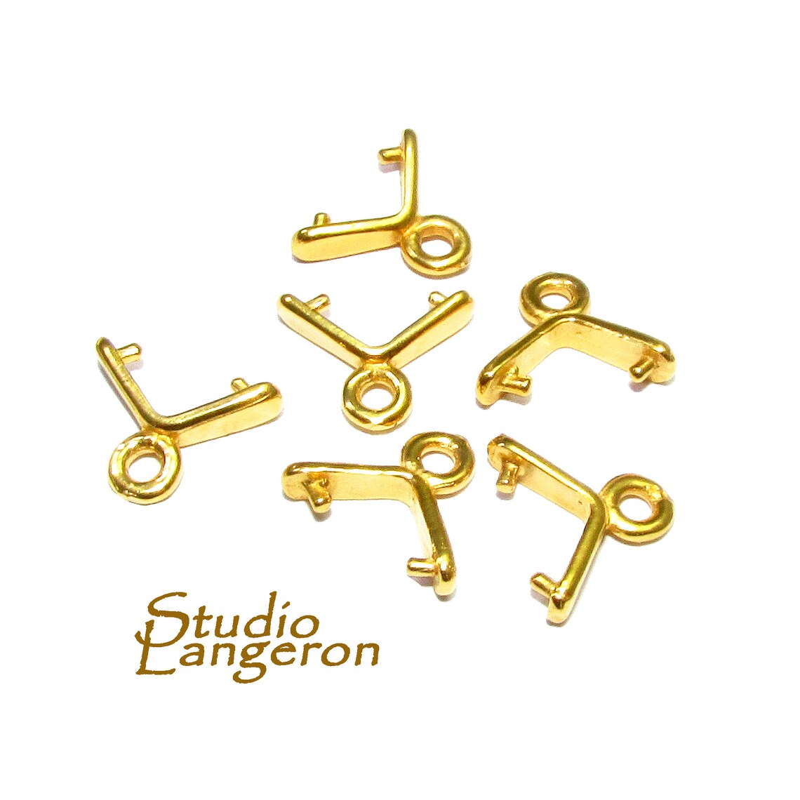 14K Yellow Gold Filled Pinch Small Pendant Bail, Jewelry Making, Bail ...
