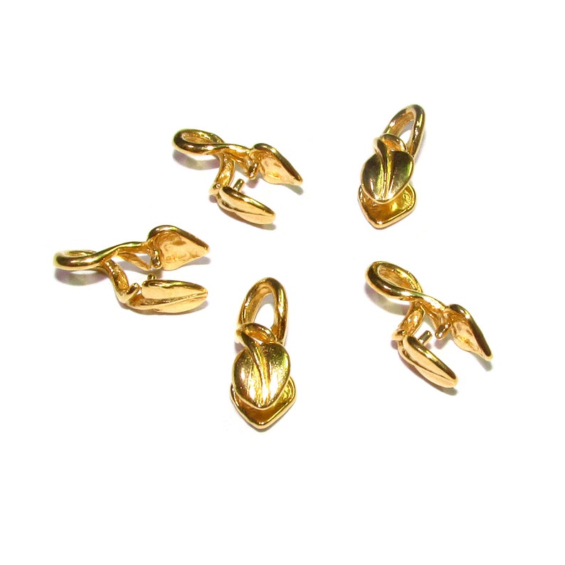 14K Yellow Gold Filled Large Leaf Pinch Pendant Bail Jewelry - Etsy