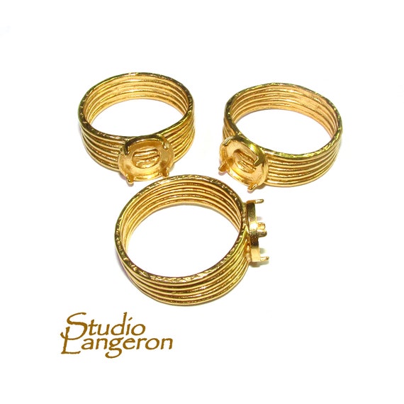 14K Yellow gold filled blank ring with bezel cup 8mm size 6 7 8 base ring bezel cup setting gold filled ring Jewelry making 1 piece