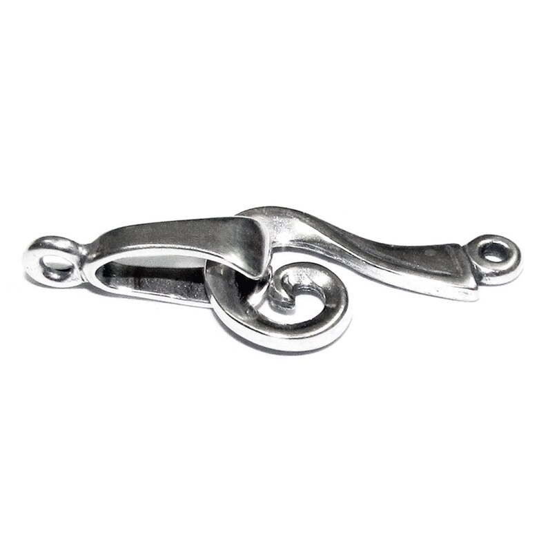 925 Sterling Silver Large Hook Eye Clasps Silver Clasp - Etsy