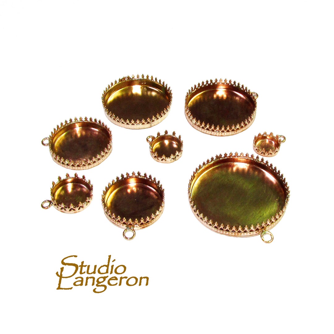 14K Yellow Gold Filled Round Bezel Cup Size 8.0-30.0 Mm, Bezel Cup ...