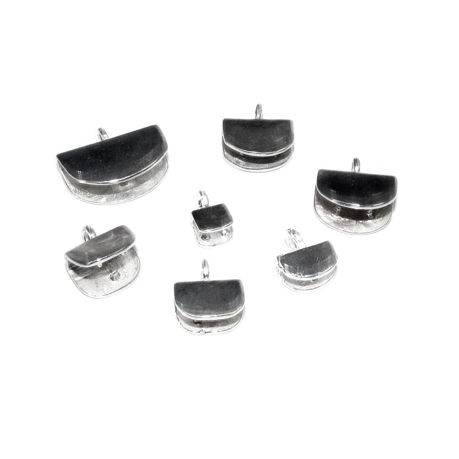 925 Sterling Silver Pinch End Caps Size 4.0, 4.5, 7.0, 8.0, 9.5, 14.0 ...