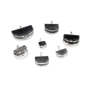 925 Sterling Silver Pinch End Caps Size 4.0, 4.5, 7.0, 8.0, 9.5, 14.0 ...