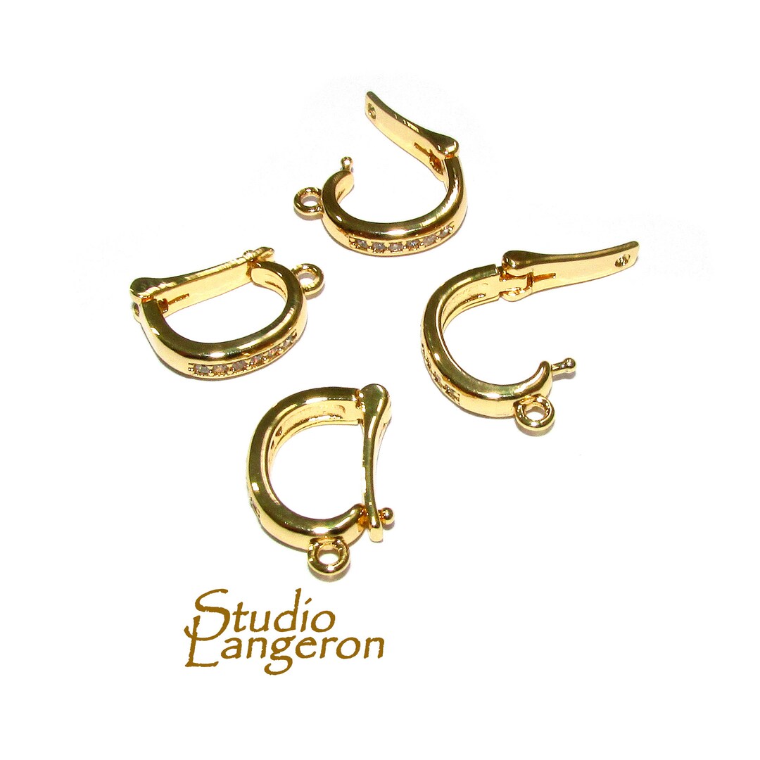 14K Yellow Gold Filled Pendant Bail With Button, Jewelry Making, Bail ...