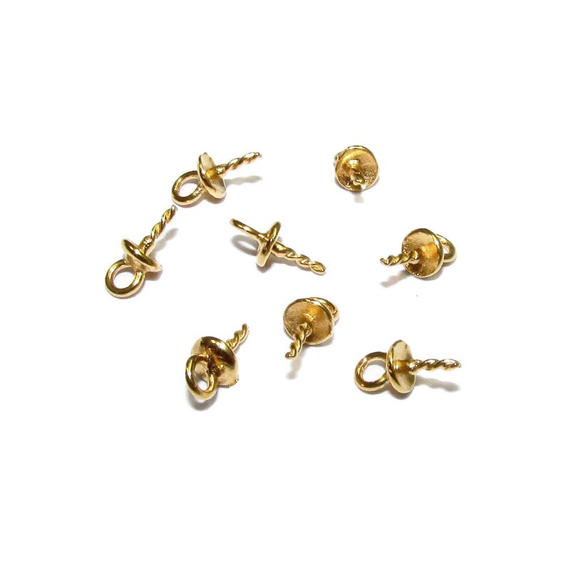 14K Yellow Gold Filled Screw Eye Pearl Component Mounting - Etsy