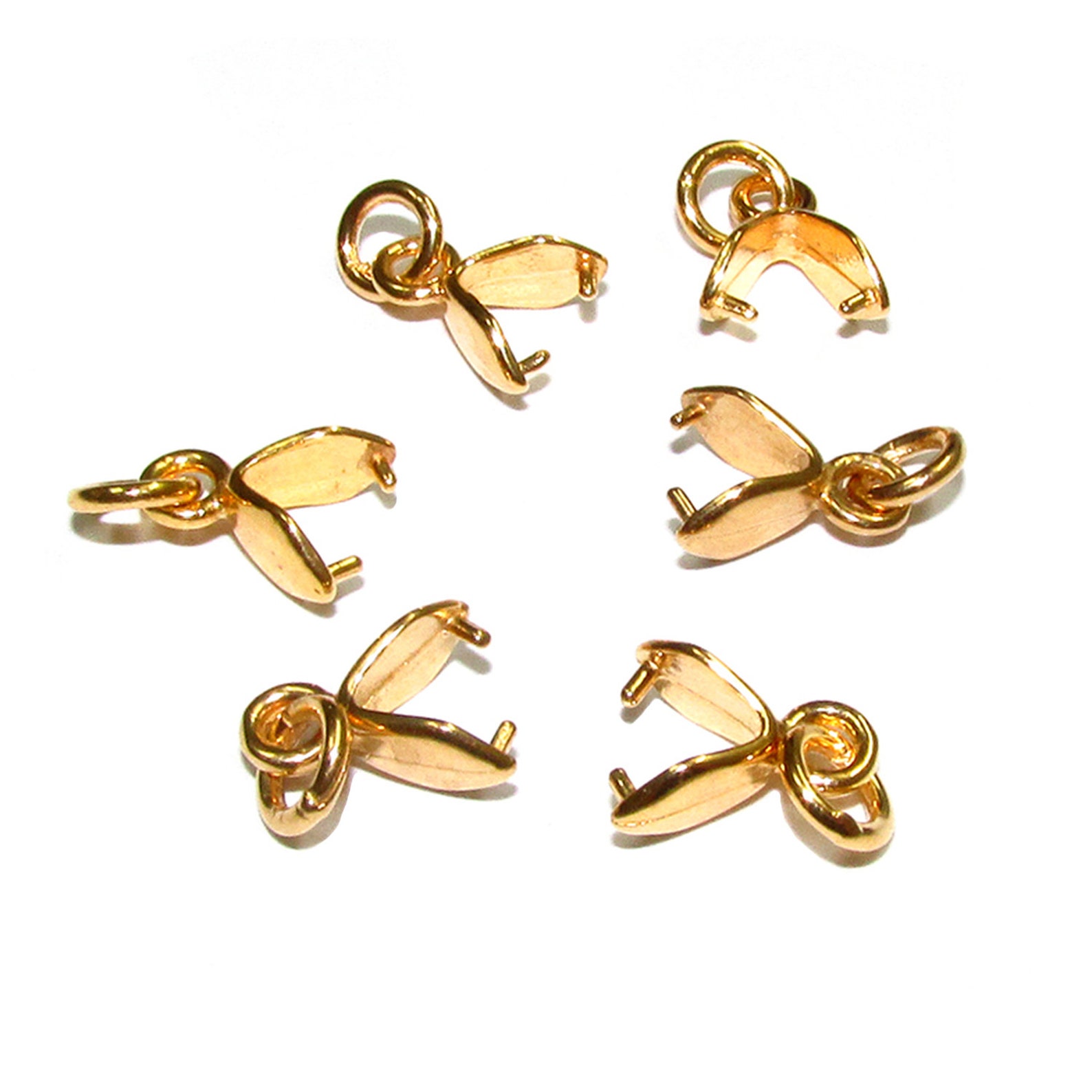 14K Yellow Gold Filled Pinch Pendant Bail With Closed Ring - Etsy