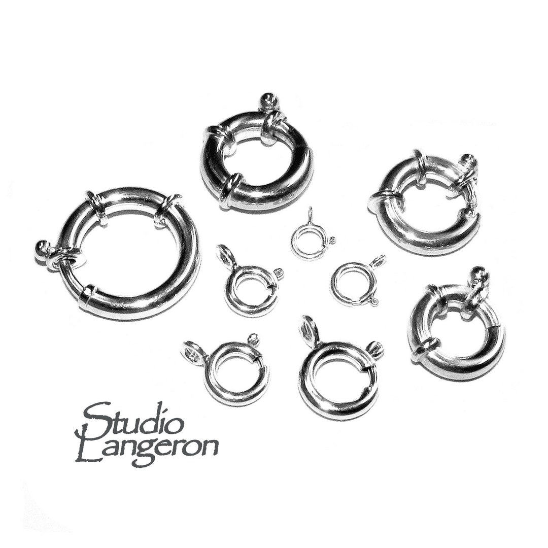 925 Sterling Silver Spring Ring Clasps Sizes 5-25 Mm, Spring Ring Clasp ...