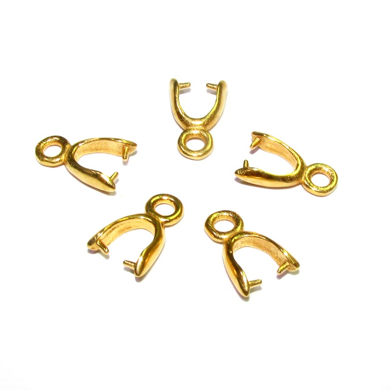 14K Yellow Gold Filled Pinch Small Pendant Bail Jewelry - Etsy