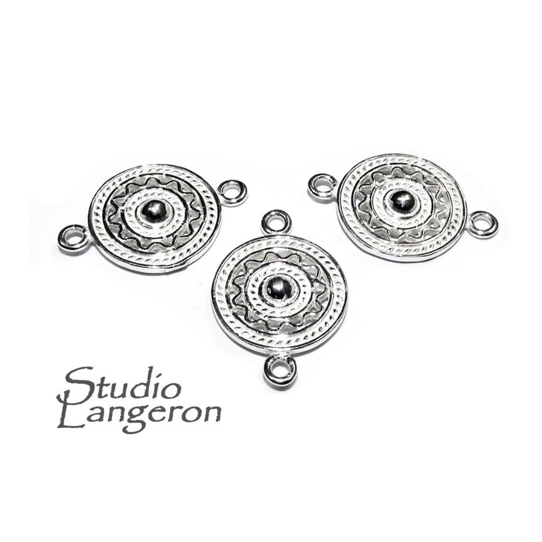 925 Sterling Silver Connector 1.5x1.5 Cm, Silver Connector 8193, Link ...