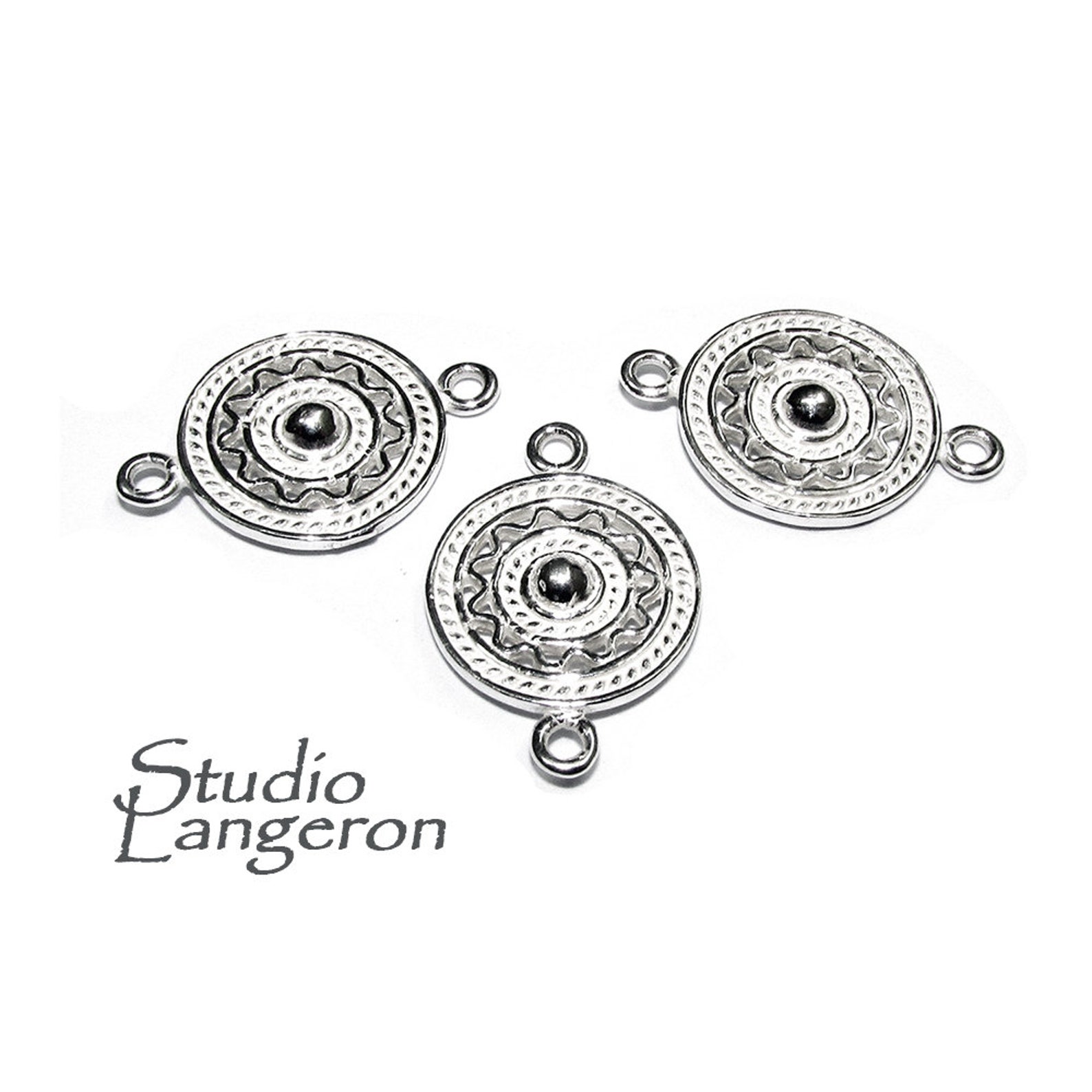 925 Sterling Silver Connector 1.5x1.5 Cm Silver Connector - Etsy Israel