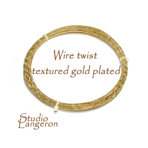 Wire Engraved Twist Textured Gold Plated Thickness 18, 16 GA, Wire ...