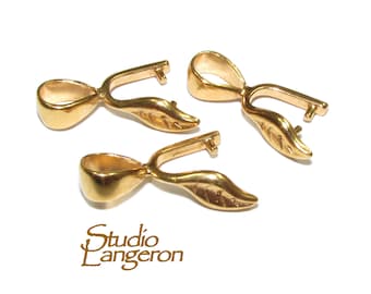 14K Yellow Gold Filled Large Pinch Pendant Bail Jewelry | Etsy