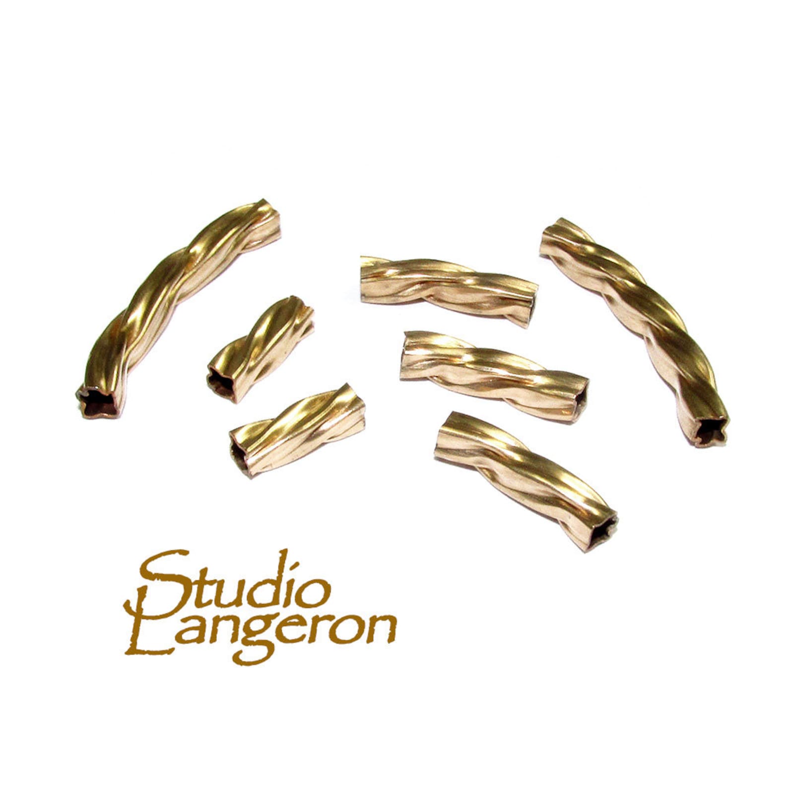 14K Gold Filled Bead Twist Tube Crimp Beads, Tube Beads, Tubes Gold ...