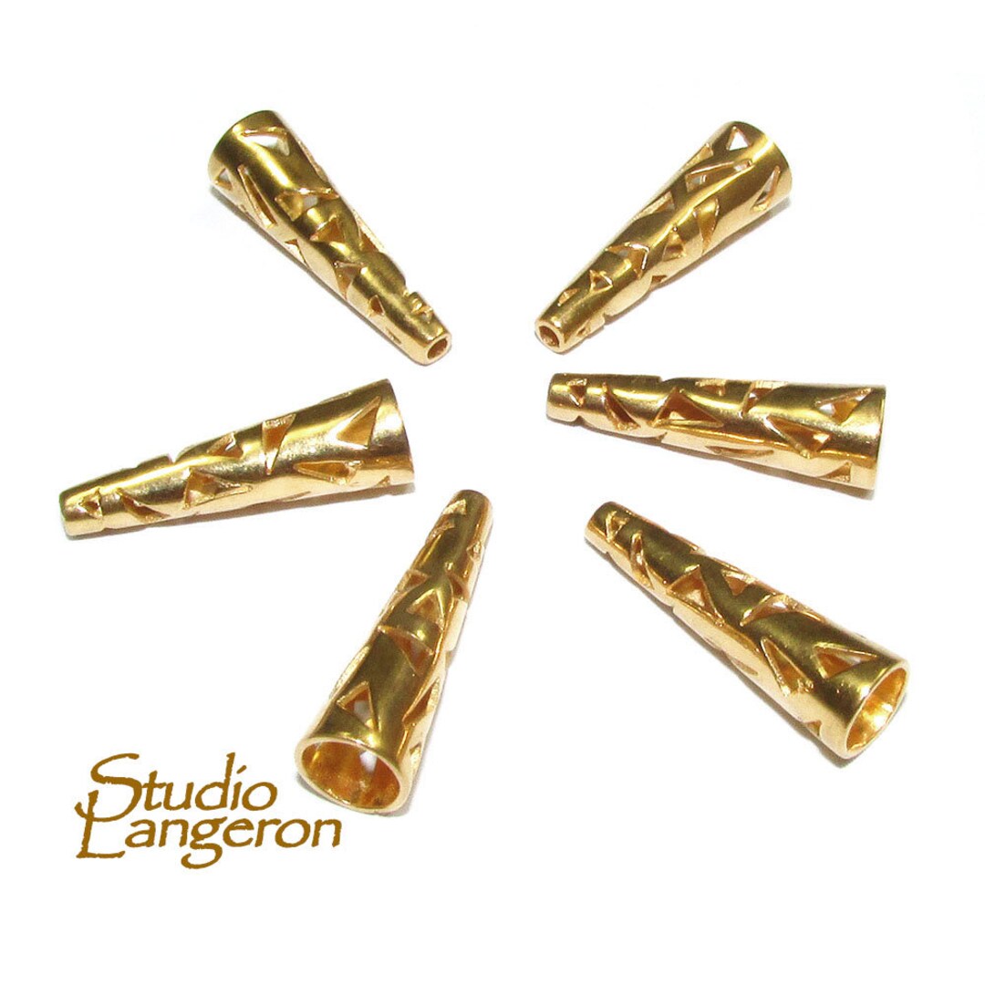 14K Gold Filled Large Bead Cones, Beading, Bead Cone, Cones Gold Filled ...