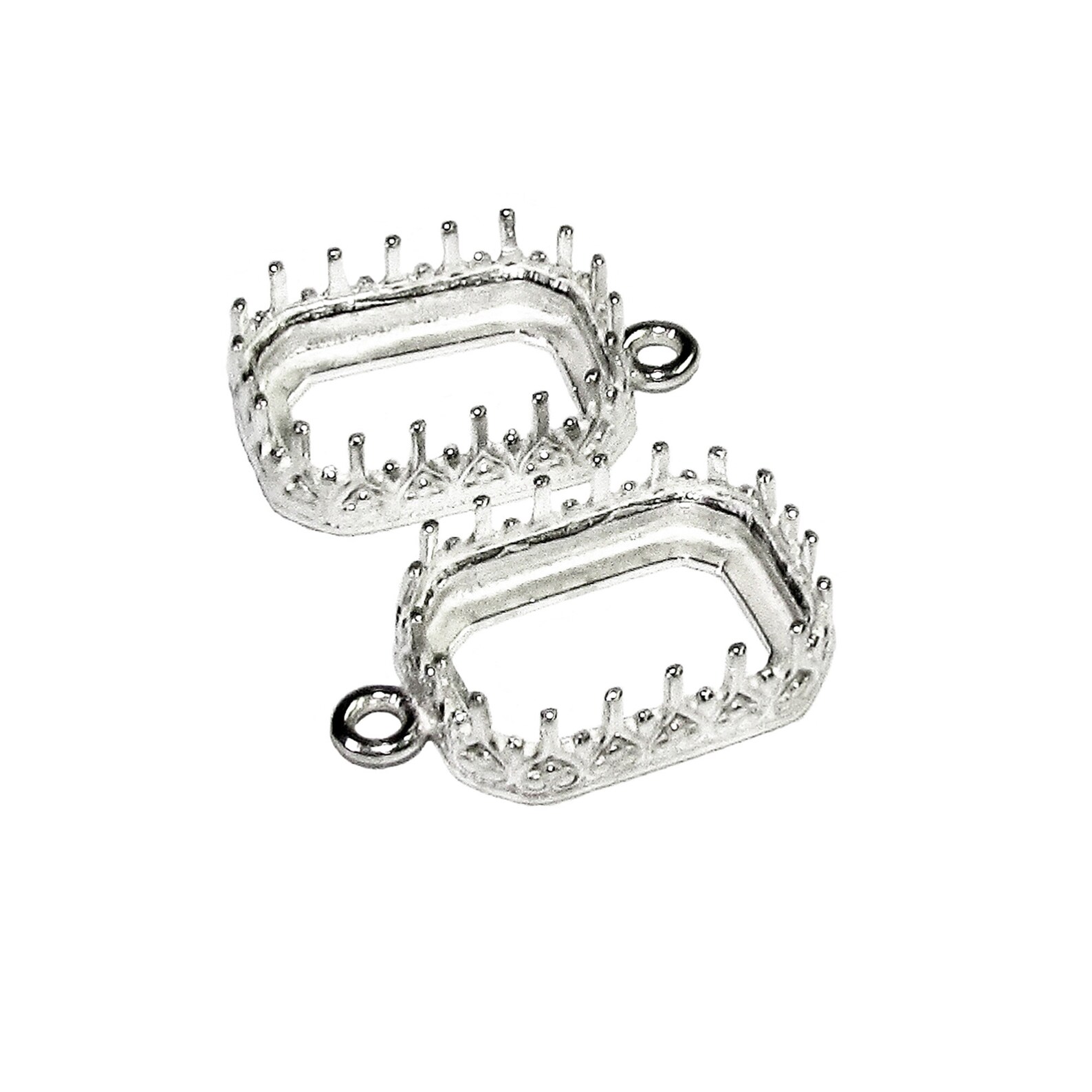 925 Sterling Silver Octagon Bezel Cups Size 10x12 Mm With | Etsy