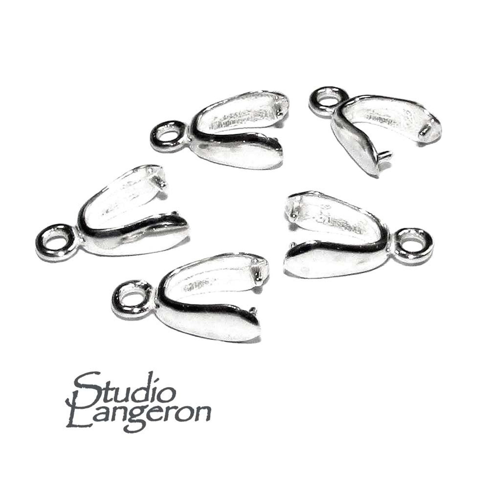 925 Sterling Silver Large Pinch Pendant Bail With Ring, Sterling Silver ...