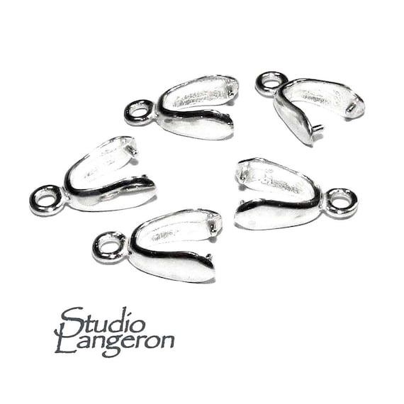 925 Sterling Silver Large Pinch Pendant Bail With Ring | Etsy