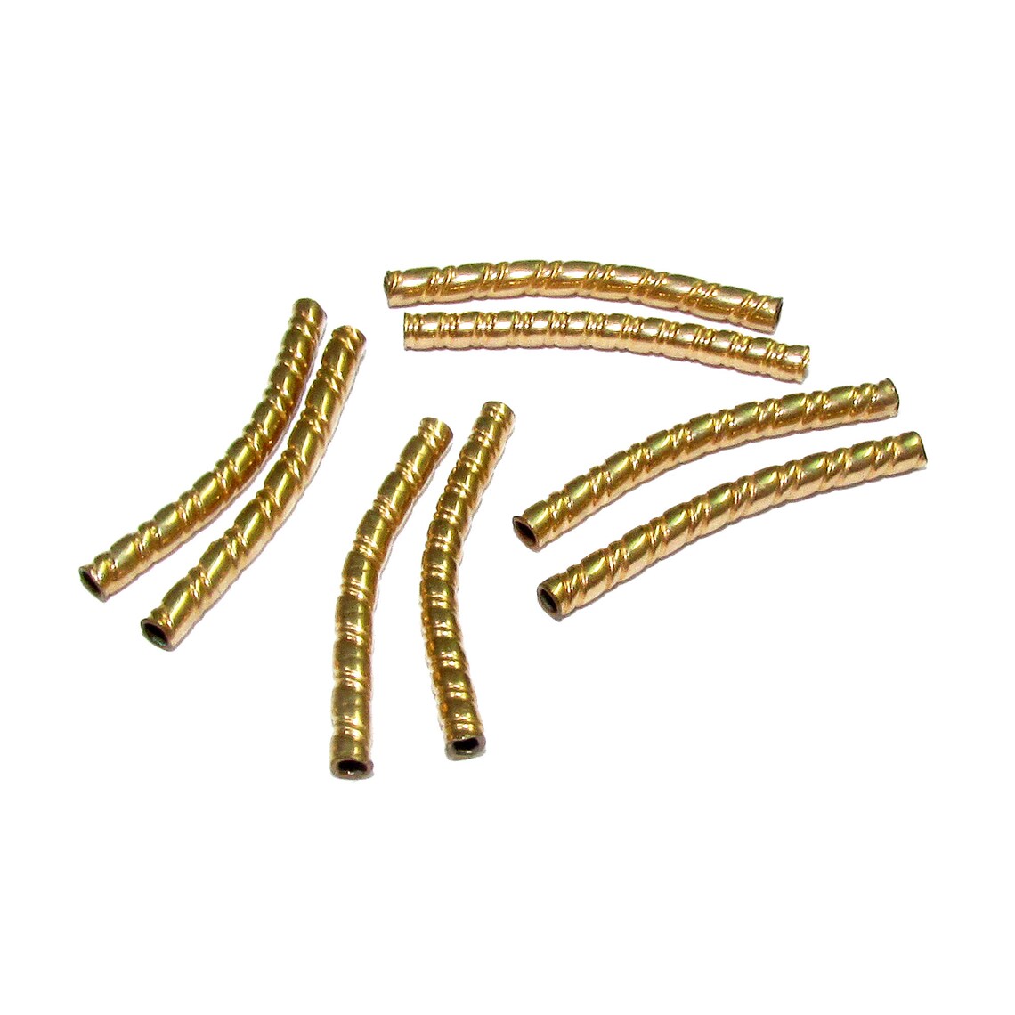 14K Gold Filled Textured Curved Tube Bead Size 2x20 Mm, Tube Gold ...
