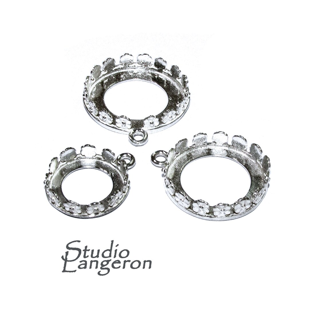 925 Sterling Silver Round Bezel Cups Size 8-20 Mm, Pendants, Earrings ...