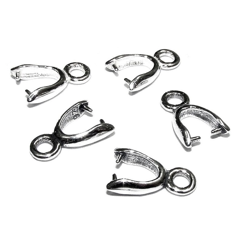 925 Sterling Silver Small Pinch Pendant Bail With Ring Silver - Etsy