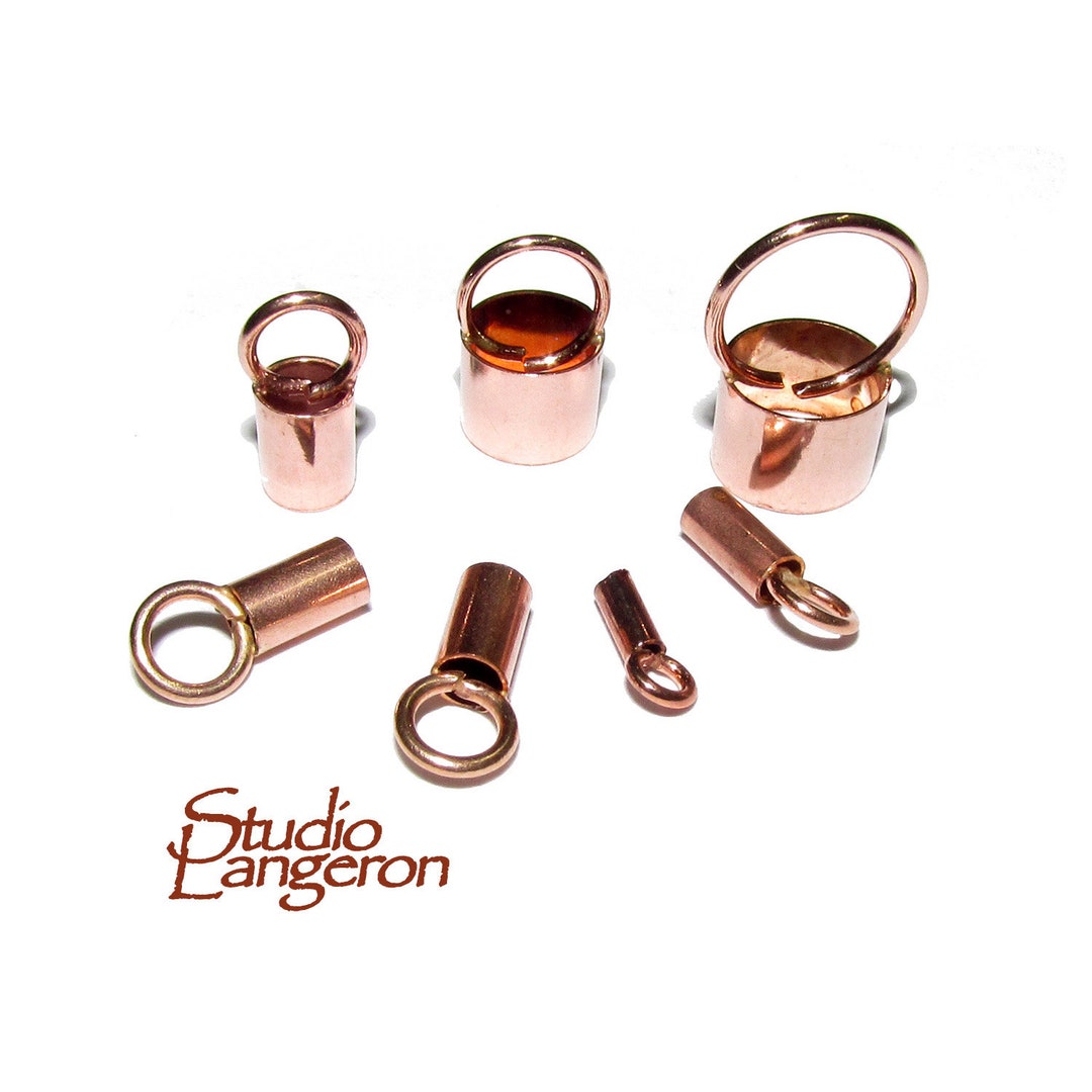 14K Rose Gold Filled Tube End Caps Size 1.1 - 6.6 Mm, Tube End Caps ...
