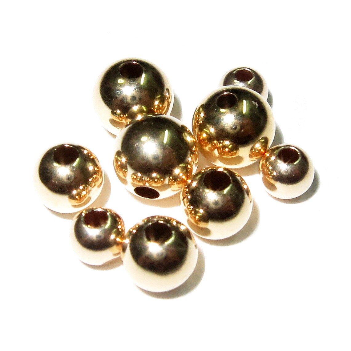 9K Solid Gold Seamless Round Beads Size 2.0-12.0 Mm, Solid Gold Beads ...